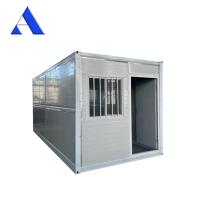 China Fast Install Foldable Collapsible 20ft 6m Flat Rack Storage Container House with Sandwich Panel for sale