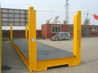 China 70 cbm Capacity 40' Fixed Corner Post Flat Rack Flatrack Shipping Container 500KGS Max Gross Weight for sale