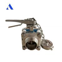 China ISO Tank Container Spare Parts 3 inch 45 Degrees Bottom Discharge and Sample Valve with Pressure Gauge 1.4''BSP 0-40 bar for sale