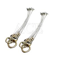 China Lifting Eye Type Flat Eye DNV 2.7-1 Standard Stainless Steel Cable Wire Rope Sling 4 or 5 Legs for Offshore Container Orange for sale