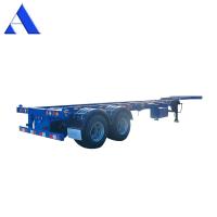 China 12R22.5 Linglong Tire 2 Axle 40ft 20ft Shipping Chassis with Gooseneck Skeleton Truck Frame Semi Trailer Container for sale