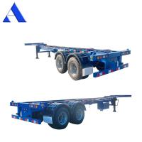 China 12R22.5 Linglong Tire 2 Axle 40ft 20ft Shipping Chassis with Gooseneck Skeleton Truck Frame Semi Trailer Container for sale