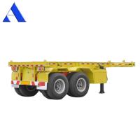 China 12R22.5 Linglong Tire 2 Axle 40ft 20ft Shipping Chassis with Gooseneck Skeleton Truck Frame Semi Trailer Container for sale
