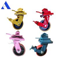 China Tare Weight 26kg Heavy Duty Portable ISO Shipping Container Caster Wheels for Dynamic Load and Lockable Swivel Castor for sale
