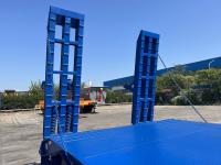 China 12489 x 2480 x 1530mm 2/3 Axles Carbon Steel Extendable Lowbed Lowboy Flatbed Semi Truck Trailer for Max Payload 20-100 Ton for sale