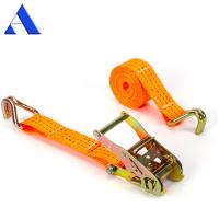 China 1.5 to 10 Tons Cargo Lashing Belt Ratchet Tie Down Strap Container Lashing Belt as per Requirement and Customized Length for sale
