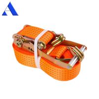 China 1.5 to 10 Tons Cargo Lashing Belt Ratchet Tie Down Strap Container Lashing Belt as per Requirement and Customized Length for sale