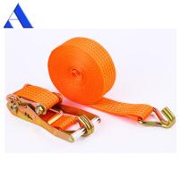 China 1.5 to 10 Tons Cargo Lashing Belt Ratchet Tie Down Strap Container Lashing Belt as per Requirement and Customized Length for sale