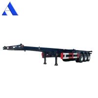 China Truck Trailer 40ft Steel Shipping Container Semi Trailer 3 Axles Skeleton Frame Transportation Chassis for Cargo Loading for sale