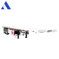 China Twist Locks 4 Sets/12 Sets 3 Axles Heavy Duty Steel Shipping Container Flatbed Frame Semi Trailers for Transportation for sale