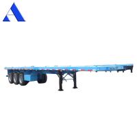 China Twist Locks 4 Sets/12 Sets 3 Axles Heavy Duty Steel Shipping Container Flatbed Frame Semi Trailers for Transportation for sale