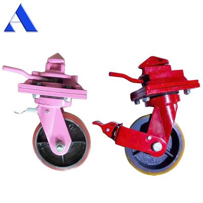China 8'' Polyurethane Caster Wheels High Load Capacity for 3 Ton Container Unloading for sale
