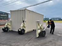 China 15 Ton Grey PU Wheel Shipping Container Lifting Equipment System Lift Jacks for Easy Transportation for sale
