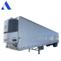China Semi-Trailer Truck 2 Axles 8 Wheels 40ft 48ft 53ft Flatbed 12R22.5 Tyre Insulated Van Reefer Steel Iron Material TS16949 Certificate for sale