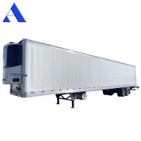 China Semi-Trailer Truck 2 Axles 8 Wheels 40ft 48ft 53ft Flatbed 12R22.5 Tyre Insulated Van Reefer Steel Iron Material TS16949 Certificate for sale