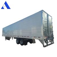 China Semi-Trailer Truck 2 Axles 8 Wheels 40ft 48ft 53ft Flatbed 12R22.5 Tyre Insulated Van Reefer Steel Iron Material TS16949 Certificate for sale