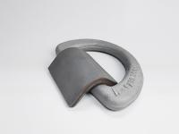 China 500KN M.B.L GL CCS Approved 50T Forged Container Lashing D Ring with Clamp for sale