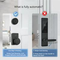 China Full Automatic Keyless Smart Hotel Door Locks RFID Card NFC Access Frosted Silver for sale