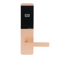 China RFID Swipe Apartment Digital Smart Door Lock Wireless Connection Handle Lock Security Anti Theft Gold Alluminium Alloy for sale
