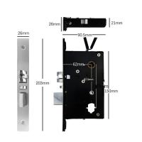 China RFID Card Hotel Smart Locks Noise Proof Zinc Alloy Mortise Swipe Card Unlock Method for sale