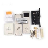 China Brushed Stainless Steel Half Automatic Handle Door Lock Smart RFID Card Hotel Management Software TT Lock Optional for sale