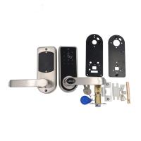 China Brushed Electroplated Zinc Alloy Half-Auto Touchscreen Smart Hotel Door Lock Code RFID Card Access Optional Bluetooth for sale