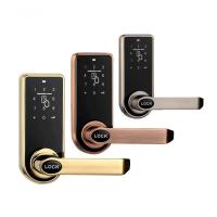 China Brushed Electroplated Zinc Alloy Half-Auto Touchscreen Smart Hotel Door Lock Code RFID Card Access Optional Bluetooth for sale