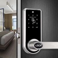 China Brushed Electroplated Zinc Alloy Half-Auto Touchscreen Smart Hotel Door Lock Code RFID Card Access Optional Bluetooth for sale