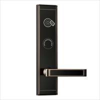 China Swiping Card Hotel Smart Locks Black Zinc Alloy Door Lock 25uA Static Current for sale