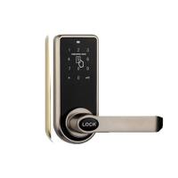 China Brushed Electroplated Zinc Alloy Half-Auto Touchscreen Smart Hotel Door Lock Code RFID Card Access Optional Bluetooth for sale