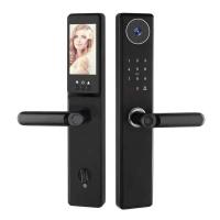 China Tuya Remote Control Front Door Lock IMD Panel Fingerprint IC Card Password Access for sale