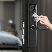 China Tuya Remote Control Front Door Lock IMD Panel Fingerprint IC Card Password Access for sale