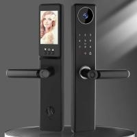 China Tuya Remote Control Front Door Lock IMD Panel Fingerprint IC Card Password Access for sale