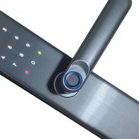 China Tuya Remote Control Front Door Lock IMD Panel Fingerprint IC Card Password Access for sale