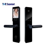 China home Fingerprint Smart Front Door Locks Peephole Camera Tuya App Password Access for sale