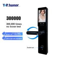 China home Fingerprint Smart Front Door Locks Peephole Camera Tuya App Password Access for sale