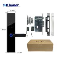 China Smart Code Door Lock Tuya Peephole Front Door Lock Biometric Anti Peep Code Card Key Access Semi Auto Door Lock for sale