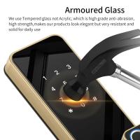 China TT Lock Gold Smart Front Door Locks Anti Peep Password Fingerprint Card Acess for sale