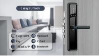 China TTLock Smart Front Door Locks With Handle Anti Peep IC Card Fingerprint Password for sale