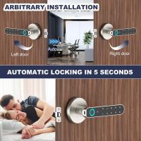 China Smart Biometric Password TTLock Digital Door Lock Aluminium Semi Auto Handle Lock Office Smart Door Lock for sale