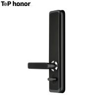 China Black Aluminium Alloy TTLock Digital Door Lock Biometric Smartphone Remote Unlock for sale