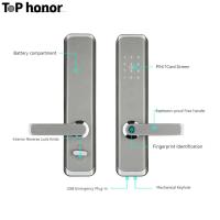 China Grip Open Smart Handle Door Lock Intelligent Biometric Fingerprint TTLock Remote for sale
