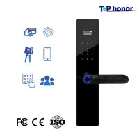 China Tuya App Front Door Smart Lock With Handle Fingerprint IC Card Password Access for sale