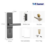 China RFID Card Hotel Smart Door Lock Digital Semiauto Handle Door Lock Baking Vanish Aluminium Alloy Apartment Room Lock for sale