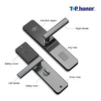 China RFID Card Hotel Smart Door Lock Digital Semiauto Handle Door Lock Baking Vanish Aluminium Alloy Apartment Room Lock for sale