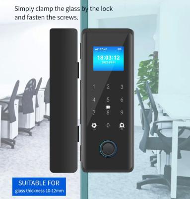 China Tuya Digital Door Lock For Glass Doors Smart Fingerprint Password IC Card Access for sale