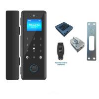 China Tuya Smart Fingerprint Door Lock 3D Face Passcode IC Card Glass Door Biometric Lock for sale