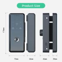 China Tuya Remote Control Face Recognition Door Lock Face Identify Office Glass Door Lock for sale