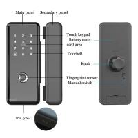 China Tuya Remote Control Face Recognition Door Lock Face Identify Office Glass Door Lock for sale