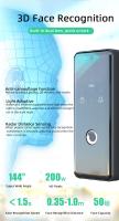 China Punchfree Biometric Office Door Lock Smart Fingerprint 3D Face Recognition Door Lock for sale